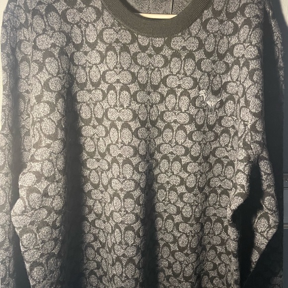 Coach | Sweaters | Coach Gray And Black Crewneck Sweater | Poshmark